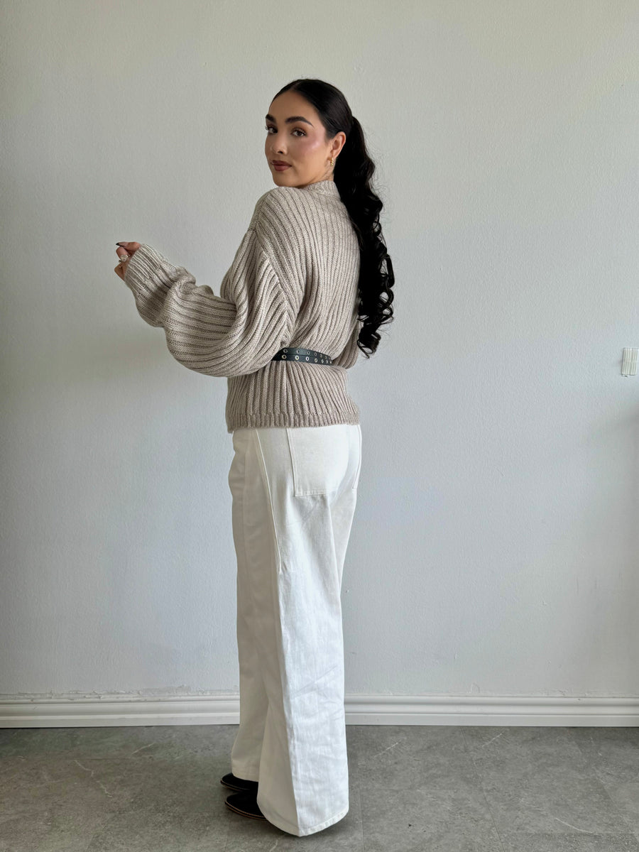 GREY BELTED WRAP CARDIGAN – Dear Levi