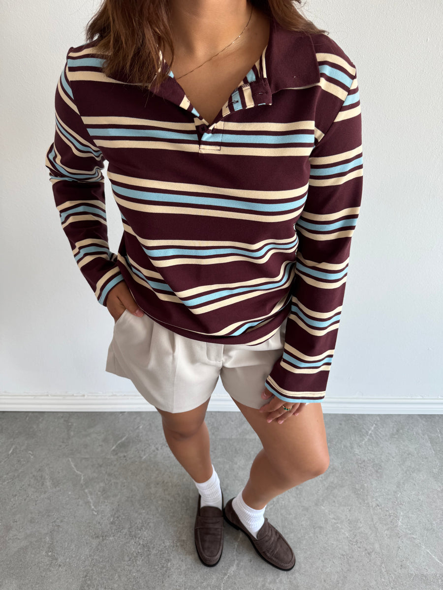 BROWN/BLUE STRIPED POLO – Dear Levi